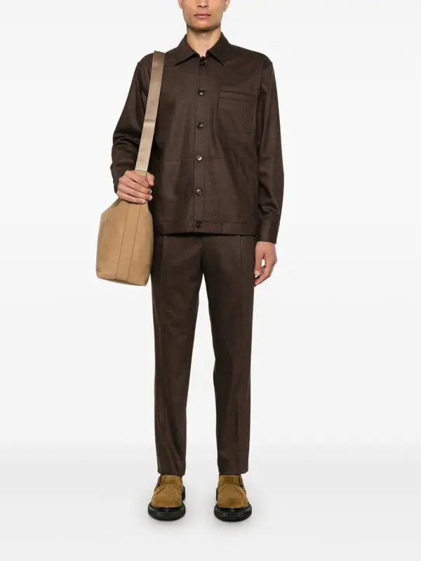PT TORINO Spread-collar Shirt Jacket - Brown