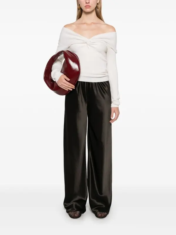 Almada Label Bias Satin Trousers