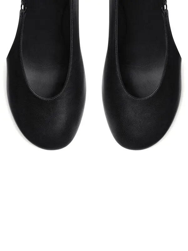 COURREGES 100mm Oblique Leather Pumps - Black