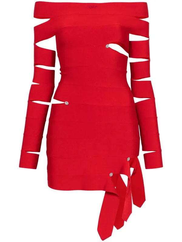 Off-White Crystal-embellished Mini Dress