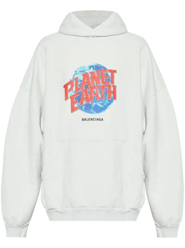 Balenciaga Planet Earth Hoodie - White
