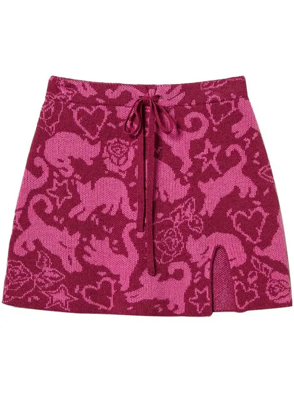 TWINSET Patterned Jacquard Mini Skirt