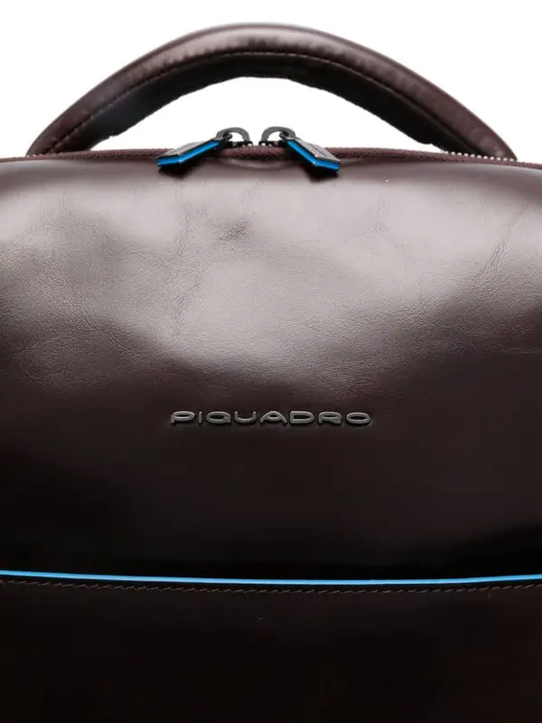 PIQUADRO Leather Laptop Backpack - Brown