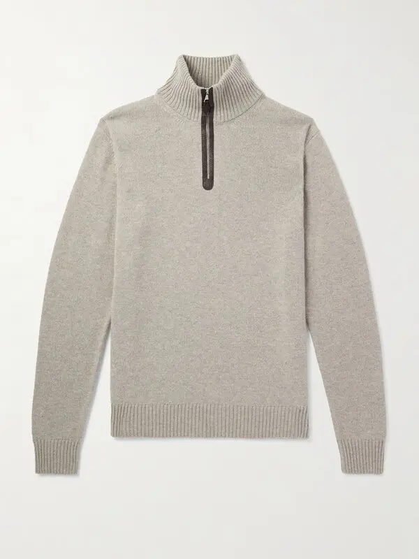 Purdey Cashmere Zip-up Sweater - Neutrals