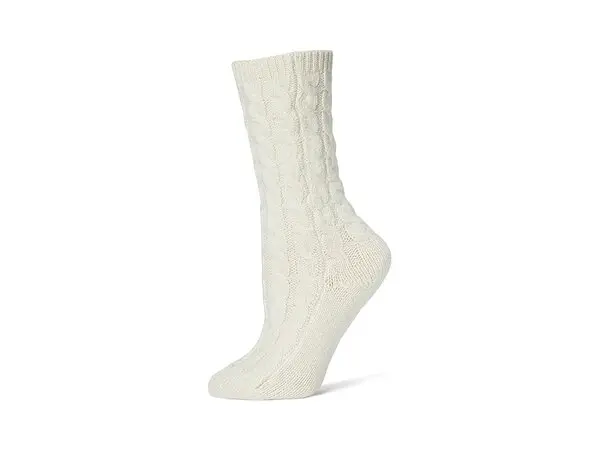 Eberjey Cozy Cable Knit Crew Socks - Bone