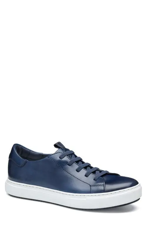 Johnston & Murphy Anson Lace-to-toe Sneaker - Navy Hand-stained Calfskin