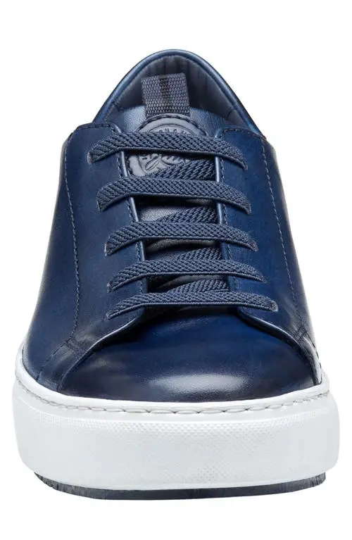 Johnston & Murphy Anson Lace-to-toe Sneaker - Navy Hand-stained Calfskin