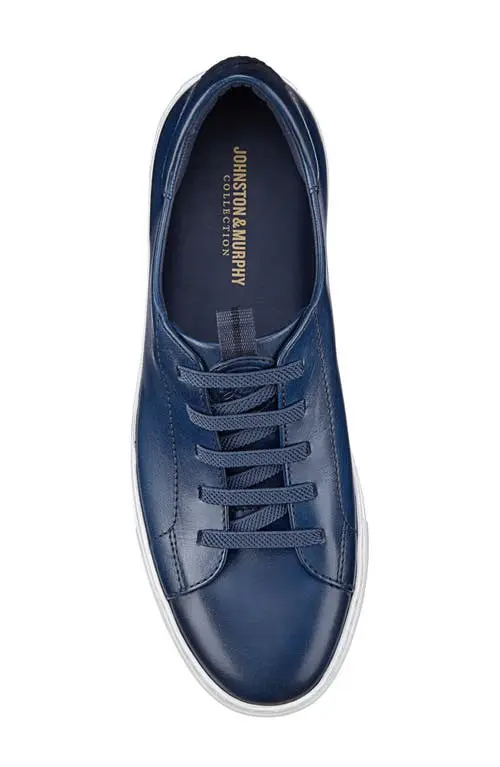 Johnston & Murphy Anson Lace-to-toe Sneaker - Navy Hand-stained Calfskin