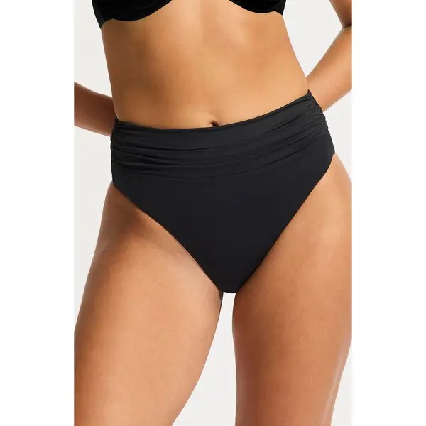 Seafolly Rio High Waist Bikini Bottom - Black