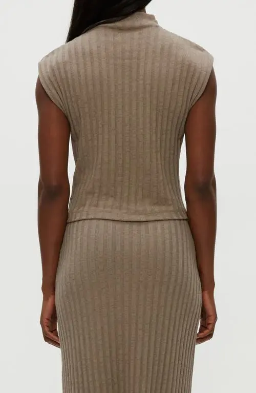 Michael Stars Nara Rib Funnel Neck Knit Top