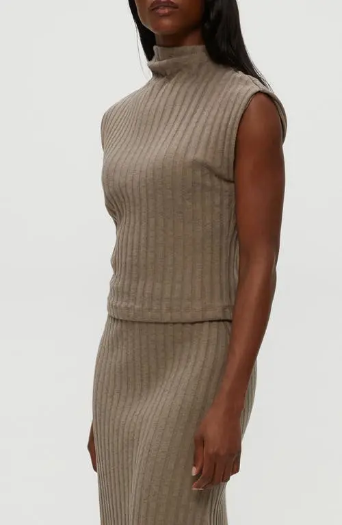 Michael Stars Nara Rib Funnel Neck Knit Top