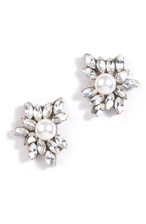 Deepa Gurnani Sahana Stud Earrings - Silver