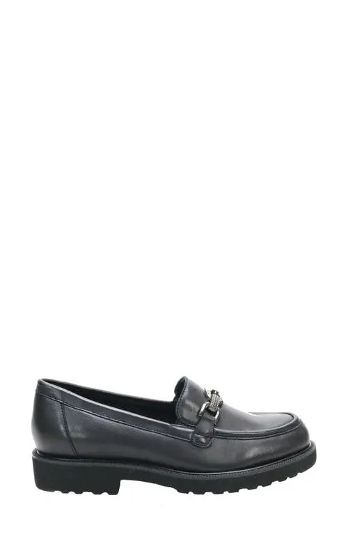 DAVID TATE Magical Rhinestone Lug Loafer - Black Nappa