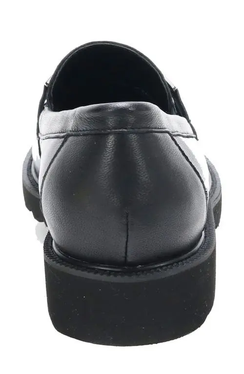 DAVID TATE Magical Rhinestone Lug Loafer - Black Nappa