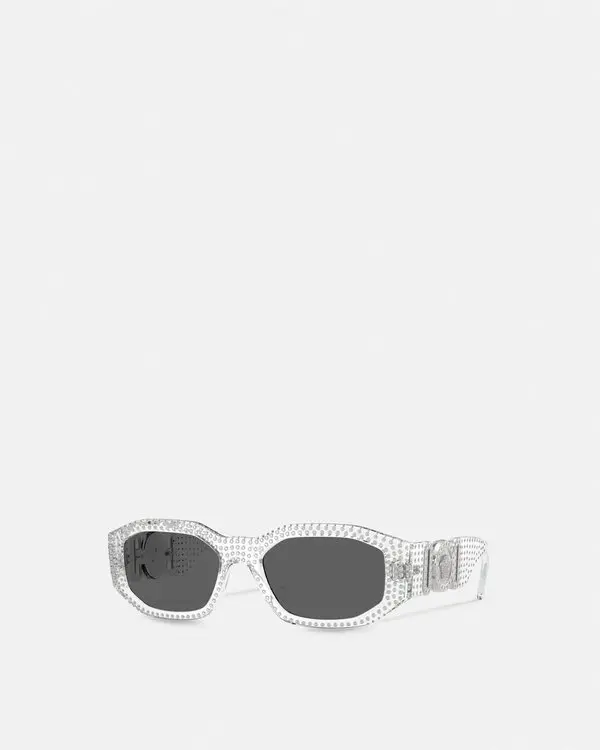 Versace Crystal Medusa Biggie Sunglasses - Transparent
