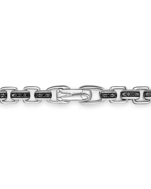 David Yurman Box Chain Necklace With Black Diamonds - Black/silver