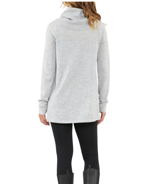 RIPE MATERNITY Cowl Neck Knit Top - Silver Marle