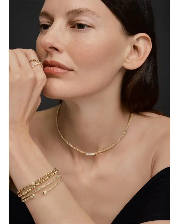 Lagos 18k Yellow Caviar Endcap Double Wrap Bracelet