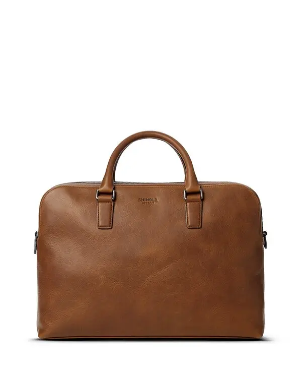 Shinola Leather Double Zip Briefcase