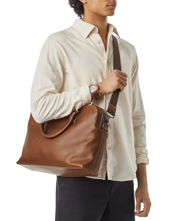 Shinola Leather Double Zip Brief Navigator