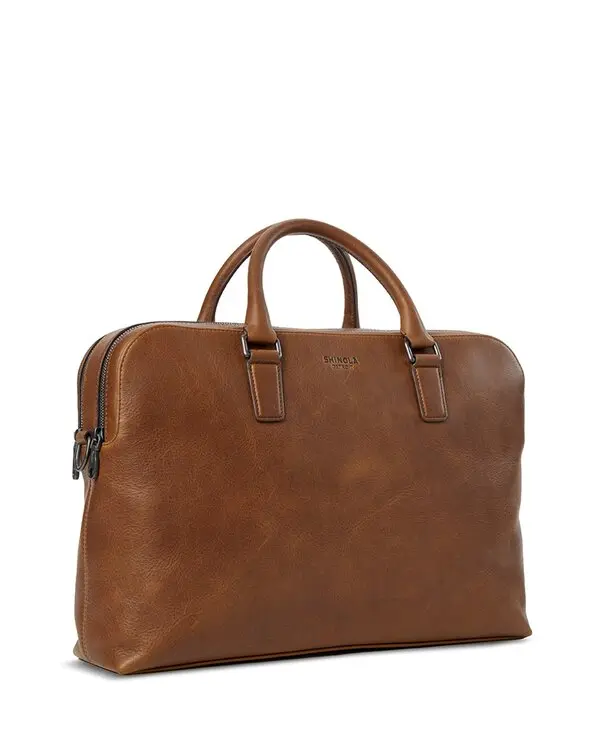 Shinola Leather Double Zip Brief Navigator