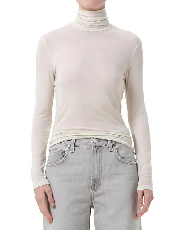 AGOLDE Pascale Turtleneck - Oat Milk