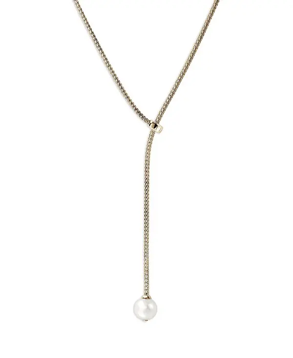 John Hardy 14k Yellow Gold Essentials Pearl Lariat Necklace - Gold/white