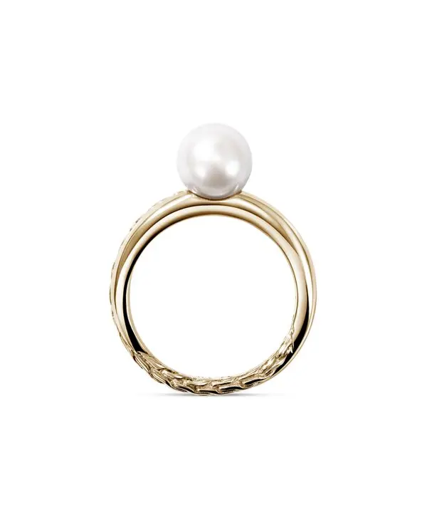 John Hardy Jh Essential Pearl Crossover Ring