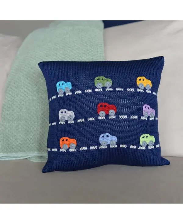 MELANGE COLLECTION Knit Cotton 10 Mini Car Pillow