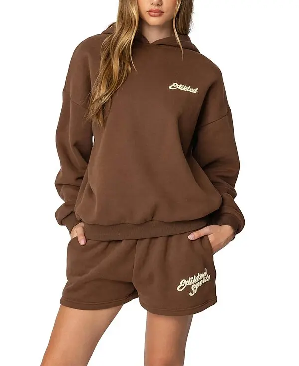 EDIKTED Hooded Pullover - Brown