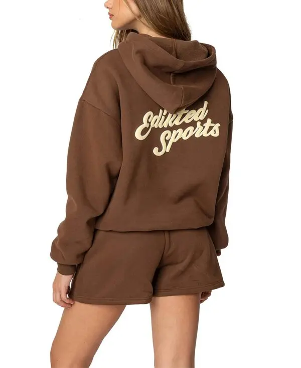 EDIKTED Hooded Pullover - Brown