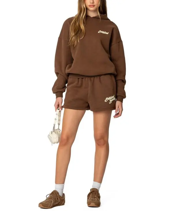 EDIKTED Hooded Pullover - Brown
