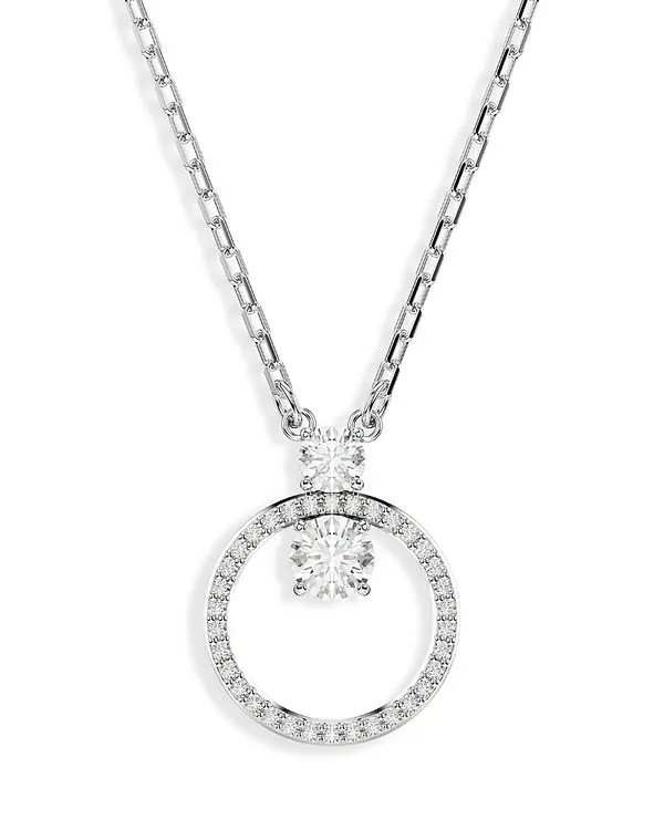 SWAROVSKI Constella Crystal Circle Pendant Necklace - Silver