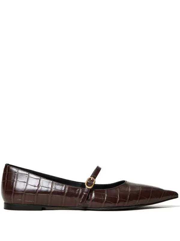 TWINSET Crocodile-effect Ballet Flats