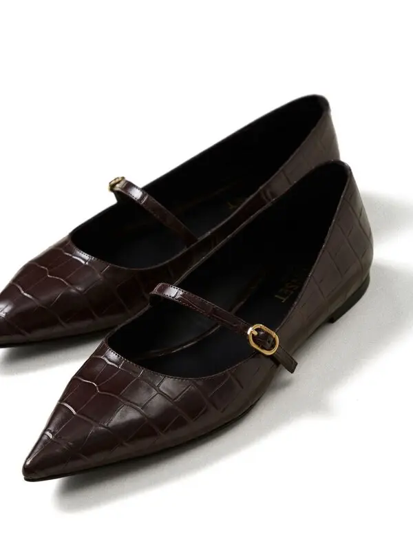 TWINSET Crocodile-effect Ballet Flats