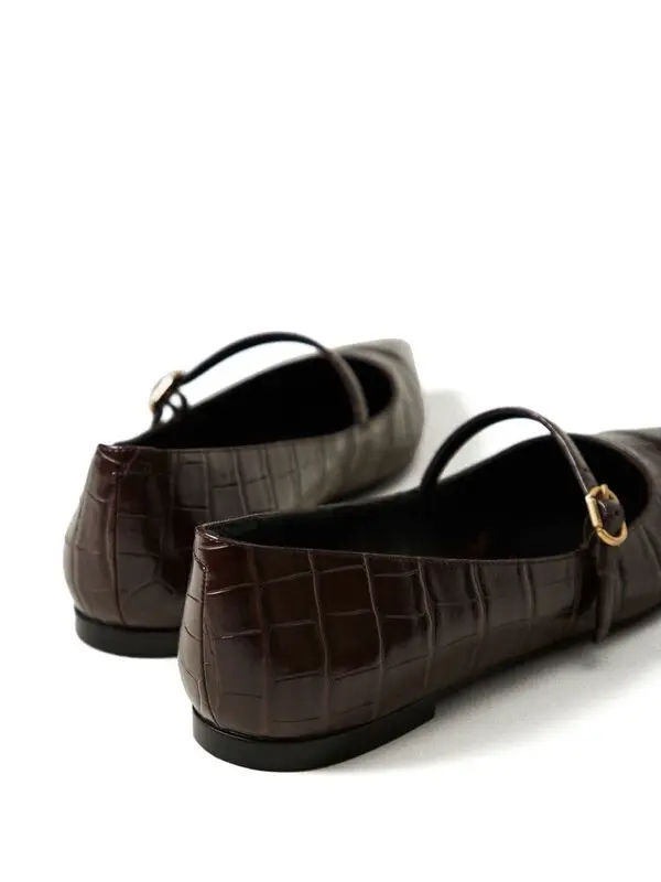 TWINSET Crocodile-effect Ballet Flats