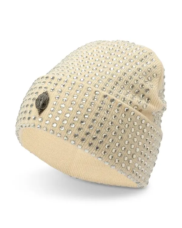 Kurt Geiger Bone Crystal Embellished Beanie Kurt Geiger Crystal Beanie In Bone - 30% Off | Editorialist main image 4