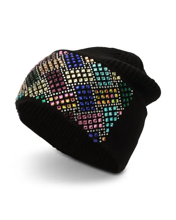 Kurt Geiger Basketweave Beanie - Black | Editorialist display picture 2