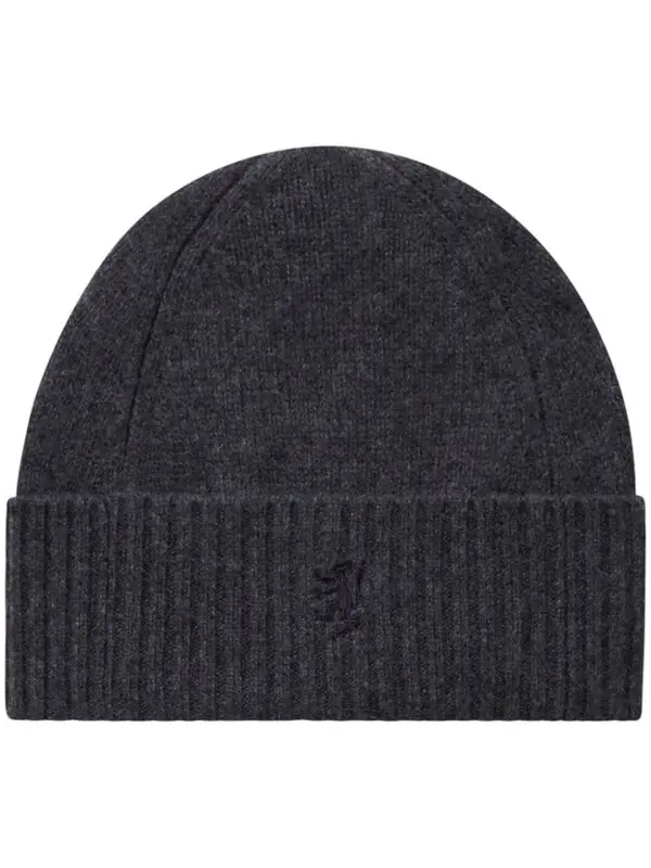 Pringle Of Scotland Ribbed-edge Cashmere Beanie - Grey