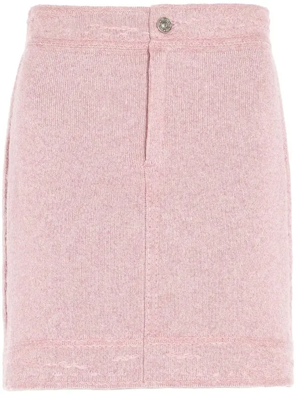 BARRIE Contrast-stitch Mini Skirt - Pink