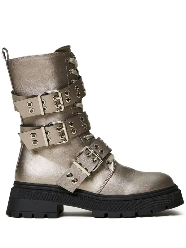TWINSET 50mm Laminated Strap Boots