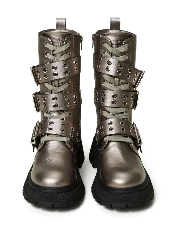 TWINSET 50mm Laminated Strap Boots