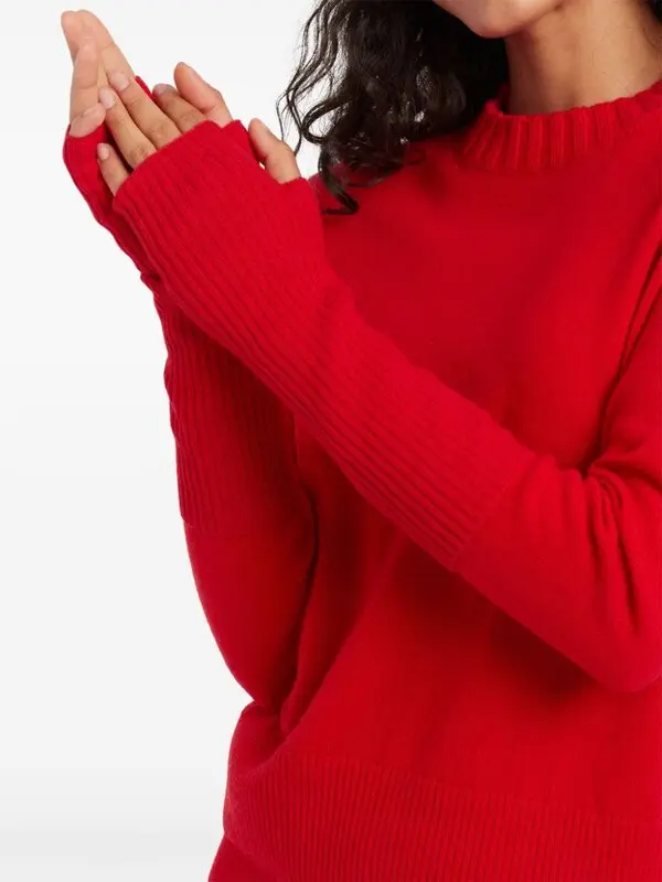 Chinti & Parker Ribbed-knit Fingerless Gloves - Red