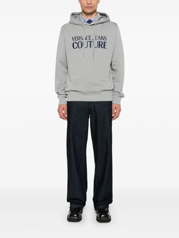Versace Logo Hoodie - Grey