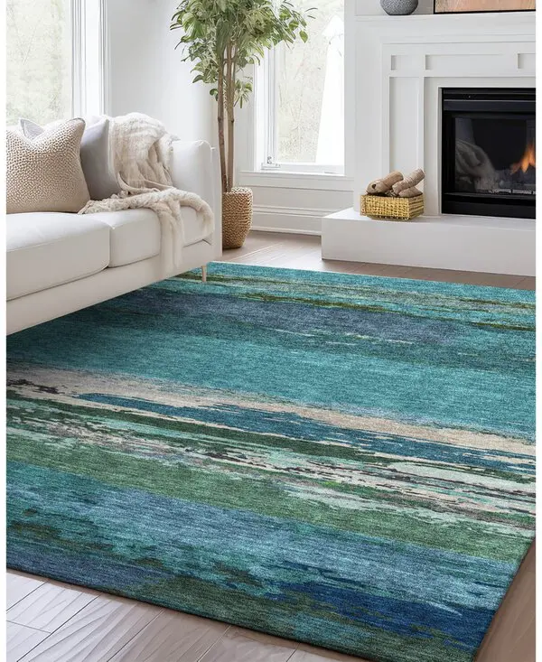 DALYN RUG COMPANY Dalyn Luxury Washable Trevi Tv8 Area Rug, 5' X 7'6 - Teal