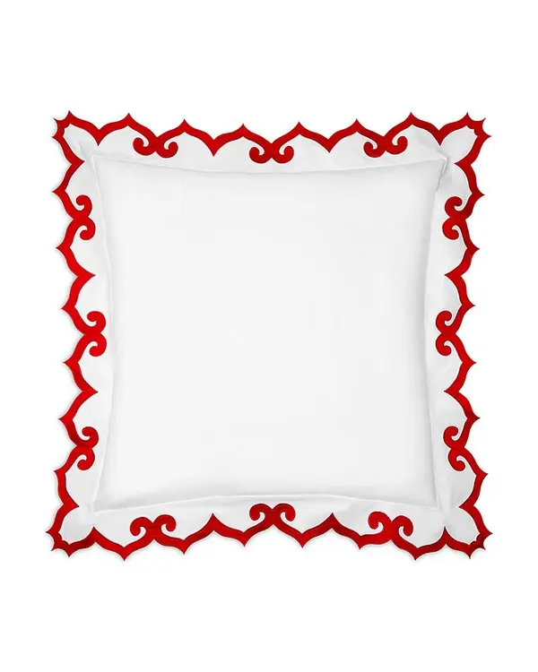 PRATESI Marrakesh Continental Euro Sham - White/scarlet