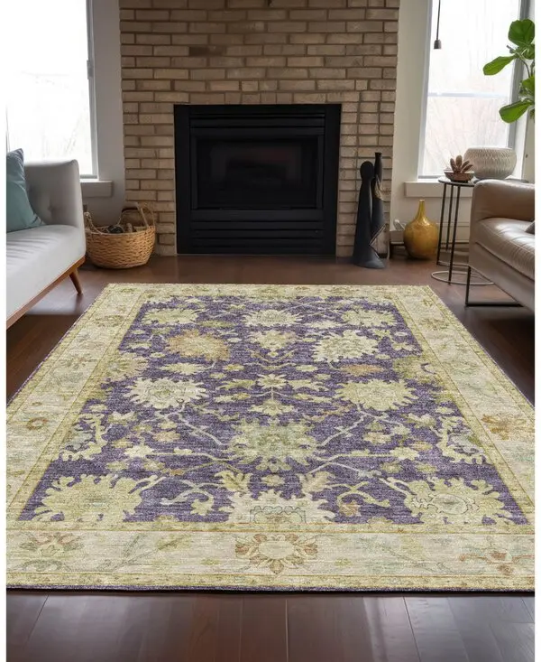 DALYN RUG COMPANY Dalyn Luxury Washable Hatay Hy2 Area Rug, 9' X 12 - Eggplant