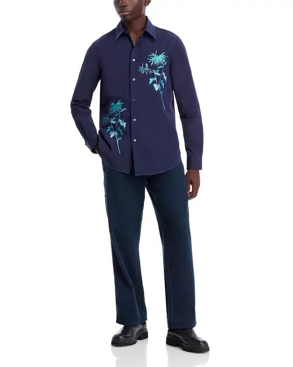 Paul Smith Ps Embroidered Long Sleeve Button Front Shirt