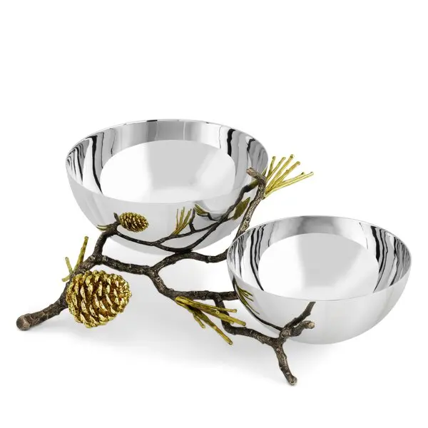 Michael Aram Pine Cone Double Bowl