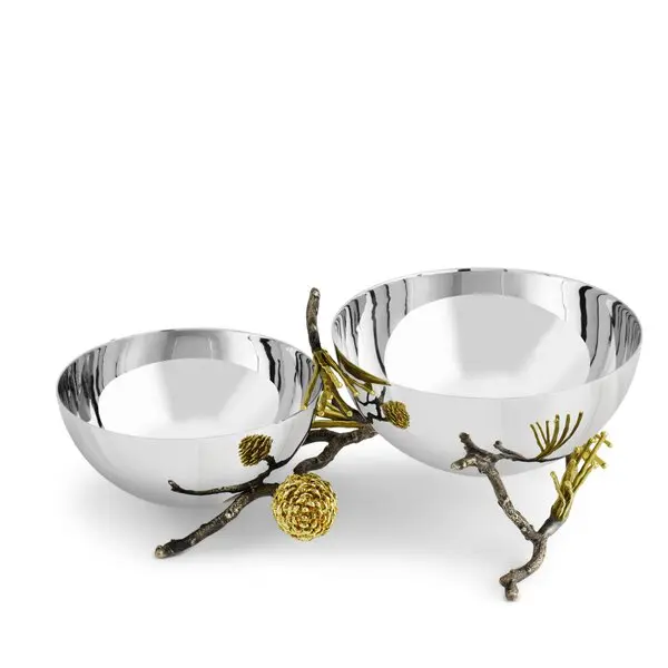 Michael Aram Pine Cone Double Bowl